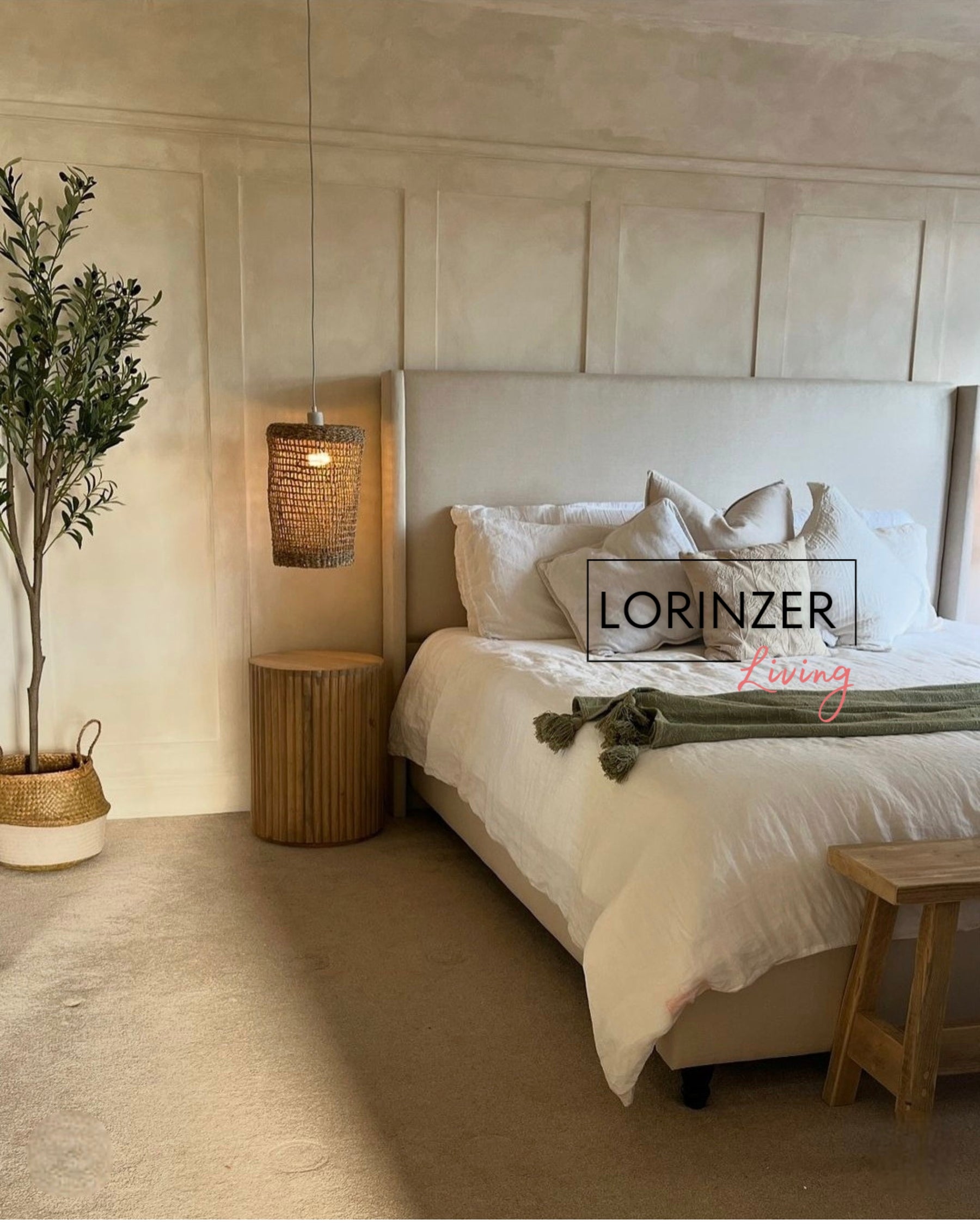 Venus Linen Wingback Ottoman Storage Bed | Lorinzer Living